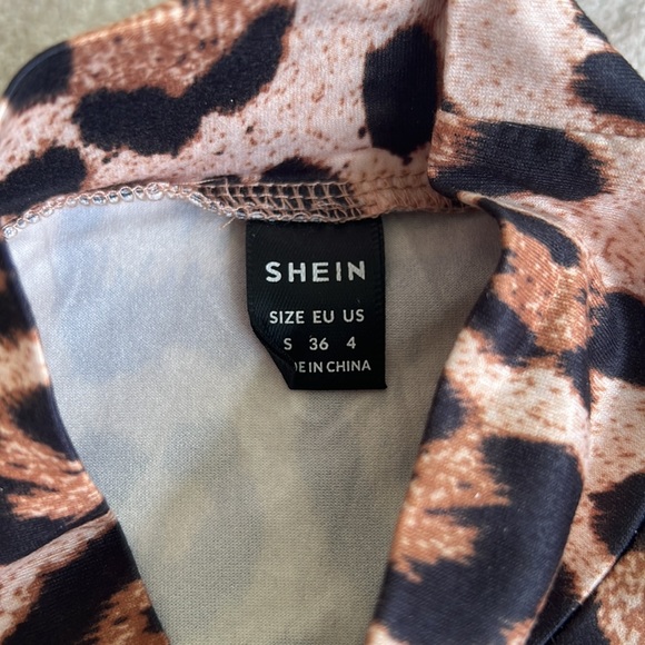 SHEIN | Tops | Leopard Print Turtleneck Bodysuit | Poshmark